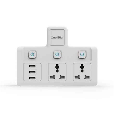 One Beat Cordless Extension Board With Individual Switch Multi Plug Socket With Sockets