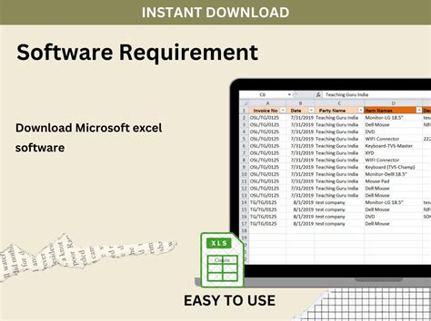 Auto Save Excel Billing Software Etsy