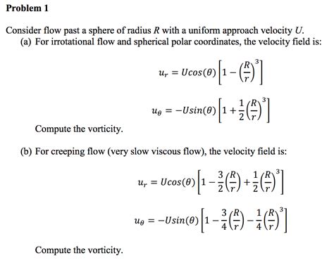 Solved Consider Flow Past A Sphere Of Radius R With A