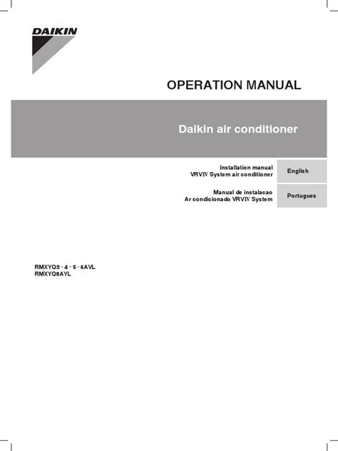 Installation Manual Vrv S Rmxyq Avl Pdf Pdf Air Conditioning