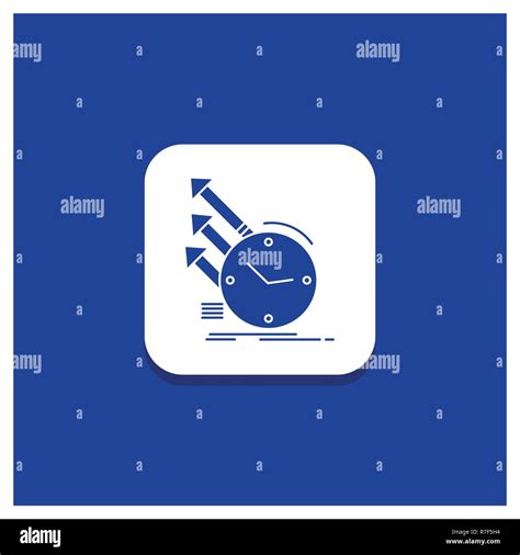 Blue Round Button For Detection Inspection Of Regularities Research Glyph Icon Stock Vector