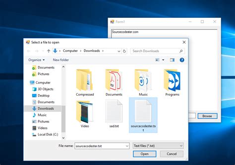 how to use openfiledialog in c sourcecodester