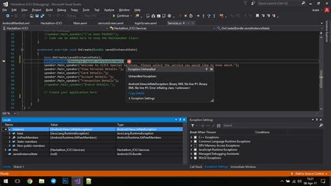 C Android Views InflateException Binary XML File Line 1 Stack