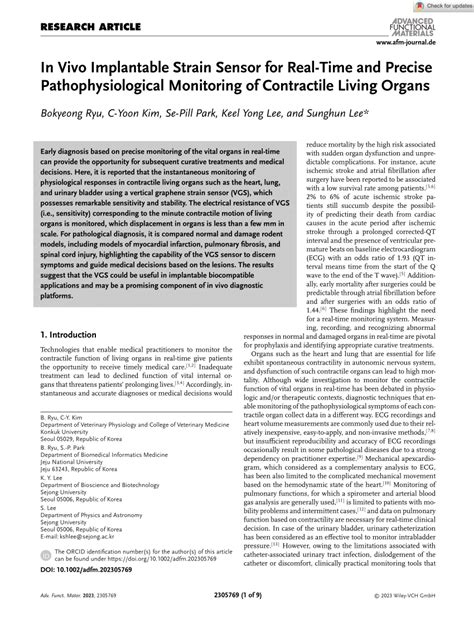 Pdf In Vivo Implantable Strain Sensor For Real‐time And Precise Pathophysiological Monitoring
