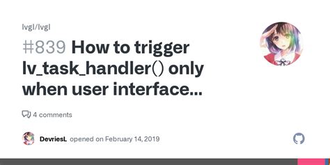 How To Trigger Lv Task Handler Only When User Interface Changes Issue Lvgl Lvgl GitHub