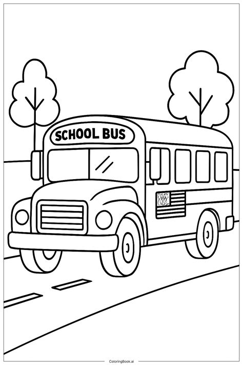 American Flag School Bus Coloring Page Free Pdfandpng Printable