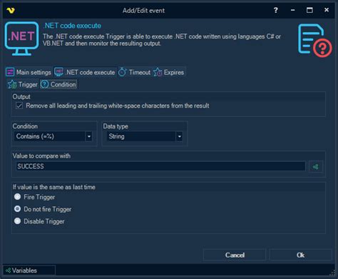 Event Trigger Net Code Execute Visualcron Documentation