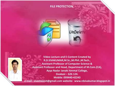 file protection r d sivakumar ppt