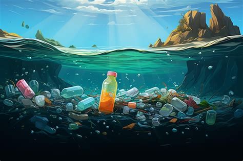 Premium Photo Abstract Background Draws Attention To The Pressing Issue Of Plastic Ocean Pollution