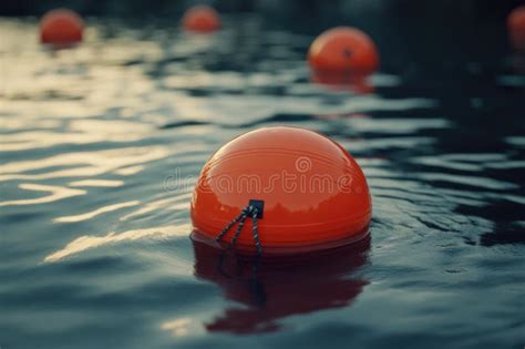 Floating Buoys On The Surface Of A Peaceful Lake Or Sea Stock Image Image Of Body Ocean