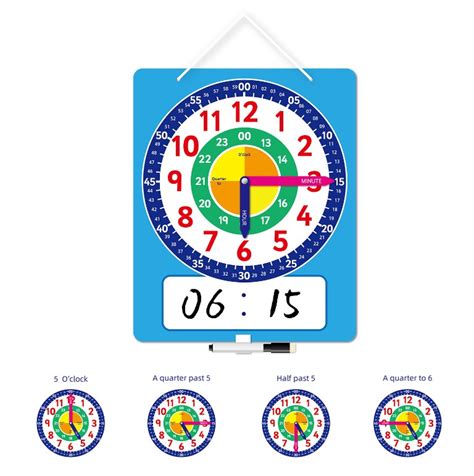 Montessori Magnetic Clock Board Teaching Aids 24 Hour Clock Model Time Activity Game Learning