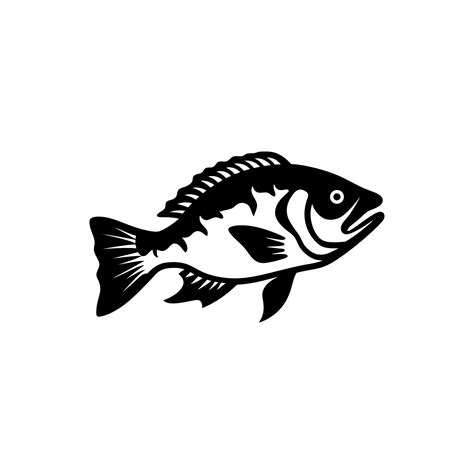Larged Bass Fish Icon On White Background Simple Vector Illustration