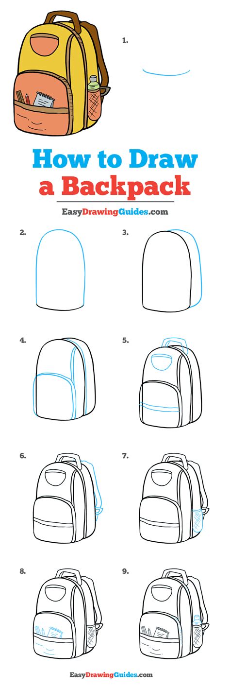 Open Backpack Drawing Easy At Katherine Murray Blog