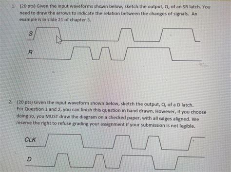 solved 1 20 pts given the input waveforms shown below