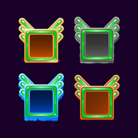 Premium Vector Funny Gui Colorful Wooden And Jelly Frame Border