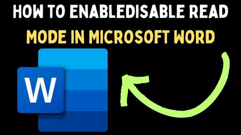 how to enable disable read mode in microsoft word on windows 11 youtube