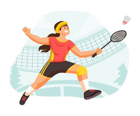 Female Badminton Character Pose Concept 14612745 Vector Art At Vecteezy