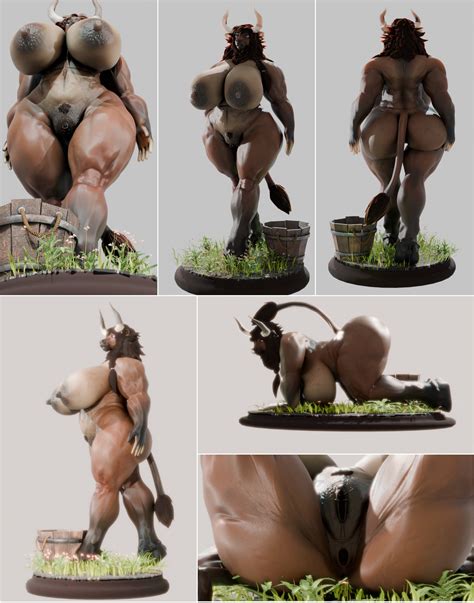 Rule 34 3d Artwork Anthro Ass Big Breasts Big Butt Bovid Bovine