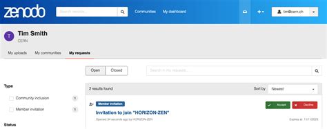 Membership Invitations Zenodo