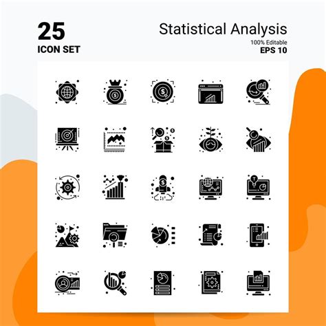 25 Statistical Analysis Icon Set 100 Editable Eps 10 Files Business Logo Concept Ideas Solid