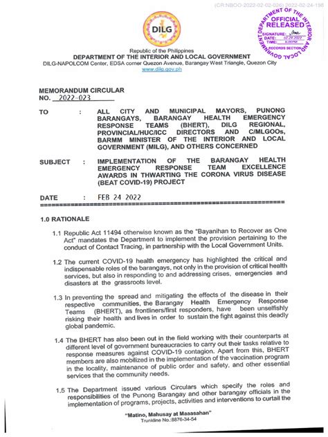 Dilg Mc No 2022 023 Pdf