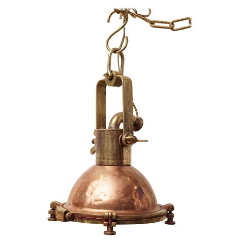 Vintage Copper And Brass Ship Deck Light For Sale At 1stdibs