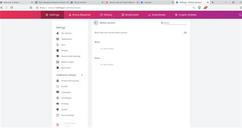 Disable Motion Sensors On Desktop · Issue 4789 · Bravebrave Browser