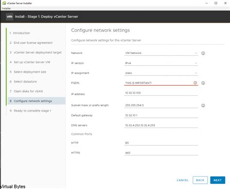 VCenter 7 0 Install With VSAN Virtual Bytes