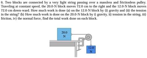 Two Blocks Are Connected By Very Light String Passing Over A Massless And Frictionless Pulley