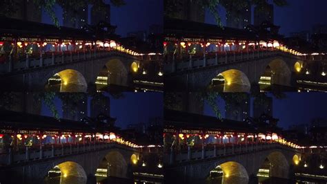 重庆荣昌夏布小镇的夜色视频素材下载