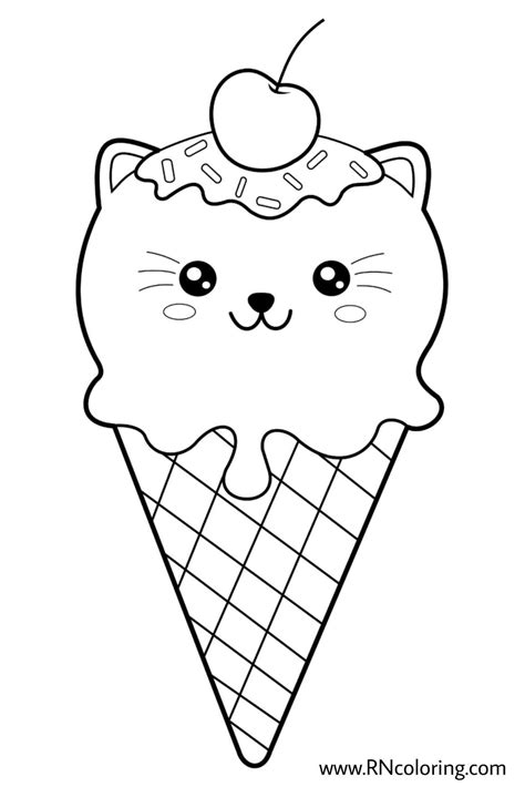Kawaii Cute Ice Cream Coloring Pages Unicorn Coloring Pages Bunny