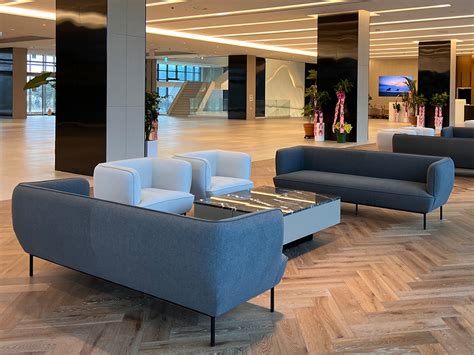 호텔 모텔 리조트 로비 인테리어 패브릭 소파 주문제작 06 티오피비즈 주문제작가구
