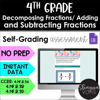 Adding And Subtracting Fractions For Google Forms By Shayna Vohs