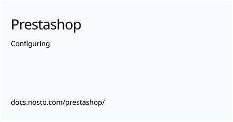 Configuring Prestashop