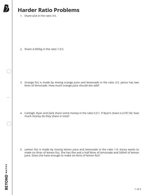 Maths Harder Ratio Problems Yr7199839688 Pdf Metrology Quantity Maths Harder Ratio Problems Yr7199839688 Pdf Metrology Quantity