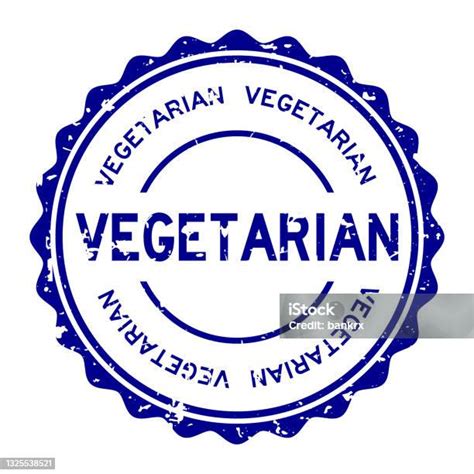 그런지 블루 채식주의 단어 라운드 고무 씰 스탬프 에 화이트 배경 건강한 식생활에 대한 스톡 벡터 아트 및 기타 이미지