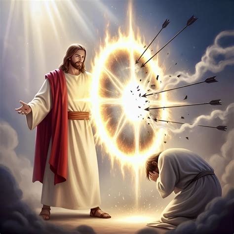 Jesus Protecting From The Enemy Art Jesus With Fire Jesus Christ