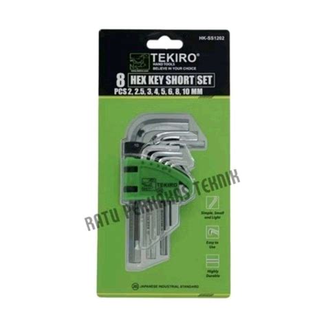 Promo Tekiro Kunci L Set Pendek 8 Pcs Original Hex Key Hk Ss1202 Chrome