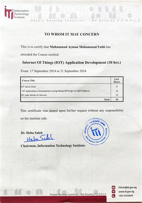 Muhammed Ayman On Linkedin Iot Internetofthings Certification Tech