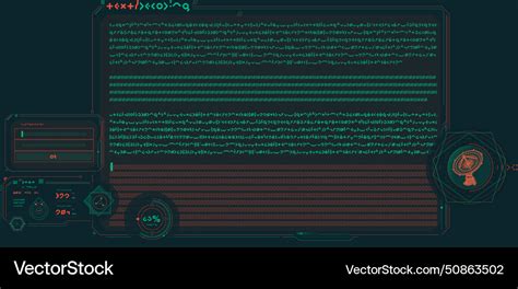 Sci Fi Interface Of Data Decoding Program Vector Image