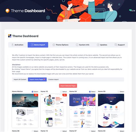 Demo Content Import Ewebot WordPress Theme Help Center