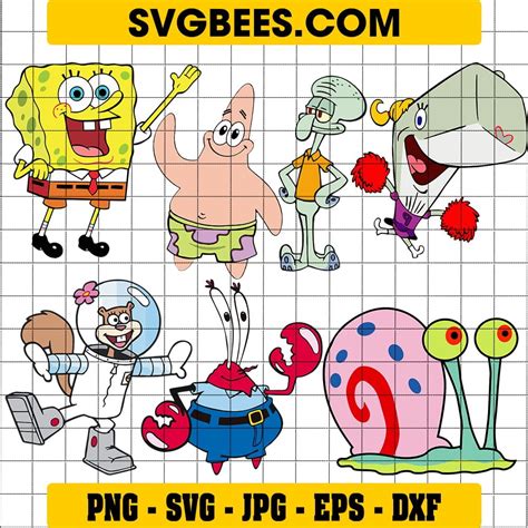 Nicke Spongebob Characters Svg And Png Svgbees