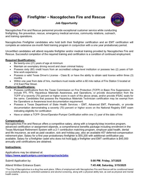 Employment Opportunities Nacogdoches Tx Official Website