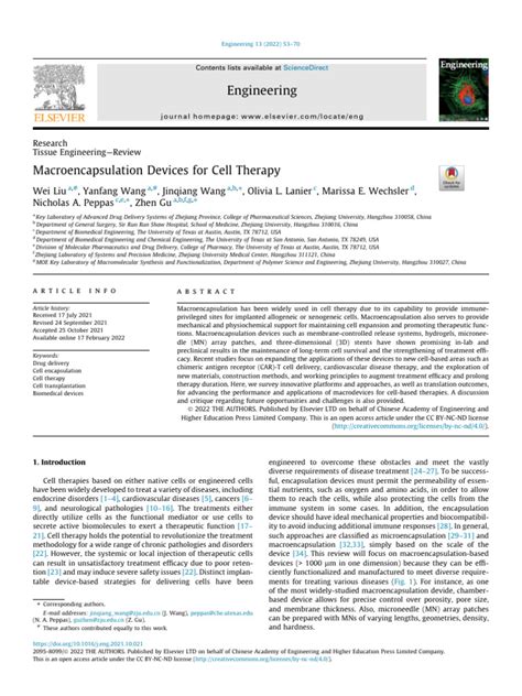 Macroencapsulation Devices For Cell Therapy Pdf