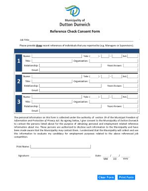 Fillable Online REVISED Reference Check Consent Form Docx Fax Email Print PdfFiller