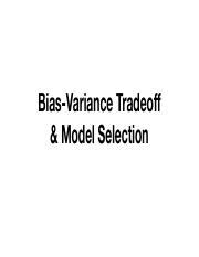 B Bias Variance Tradeoff Model Selection Pdf Bias Variance Tradeo Model Selection
