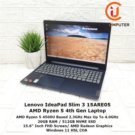 LENOVO IDEAPAD SLIM ARE AMD RYZEN U GB RAM GB NVME SSD USED LAPTOP REFURBISHED