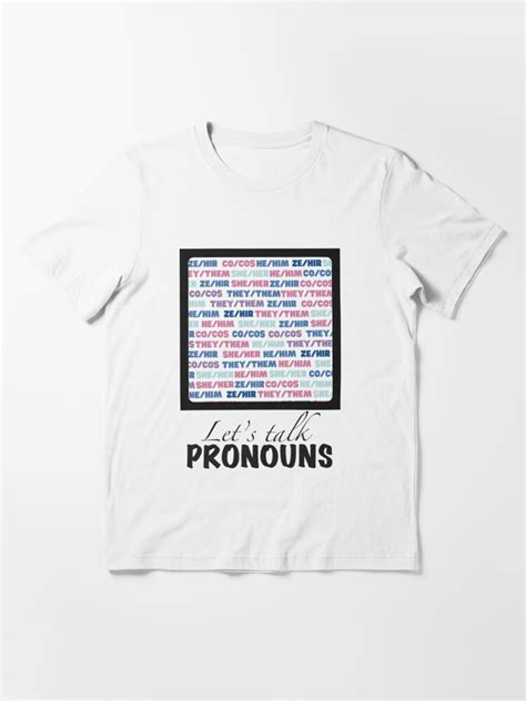 Pronoun Grid Lets Talk Pronouns T Shirt For Sale By