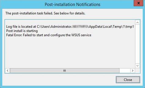 Wsus On Windows 2012 Failed In Post Installation 2 Kcs Blog