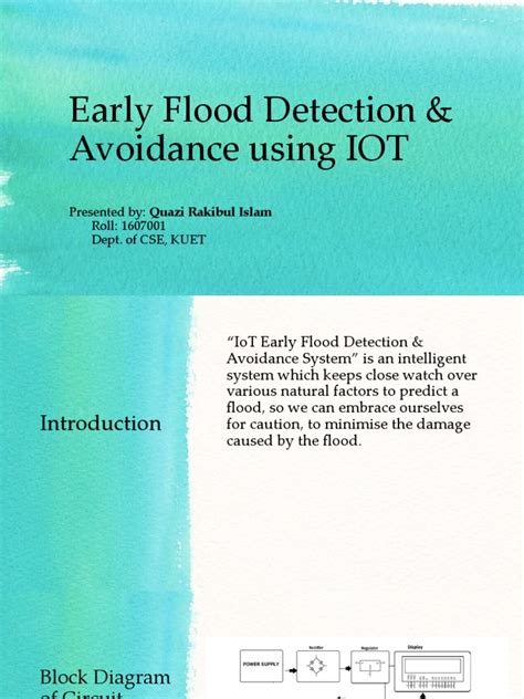 Early Flood Detection And Avoidance Using Iot Presented By Quazi